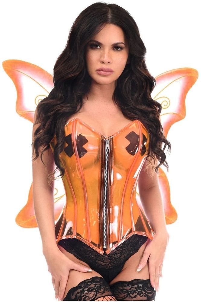 Daisy Corsets Lavish 2 PC Clear Orange Pixie Fairy Corset Costume