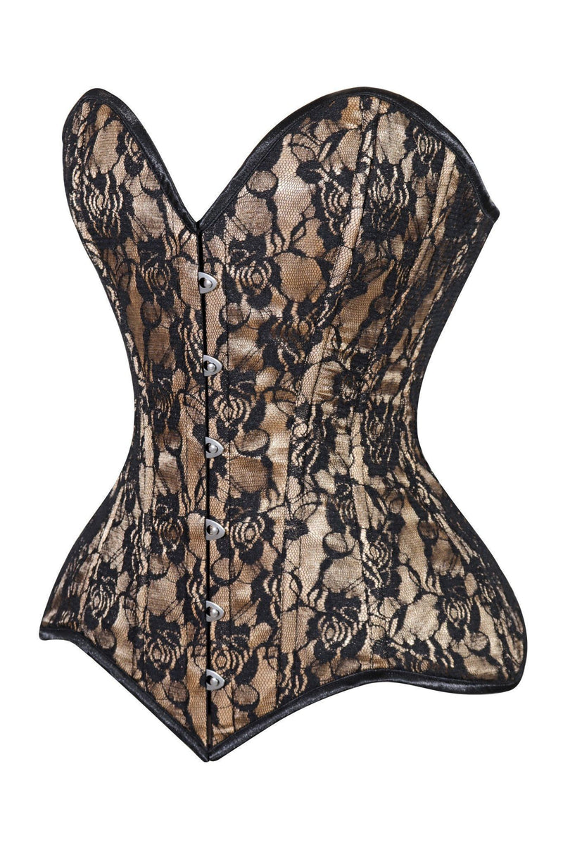 Daisy Corsets Lavish Beige/Black Lace Overbust Corset Sweetheart ...