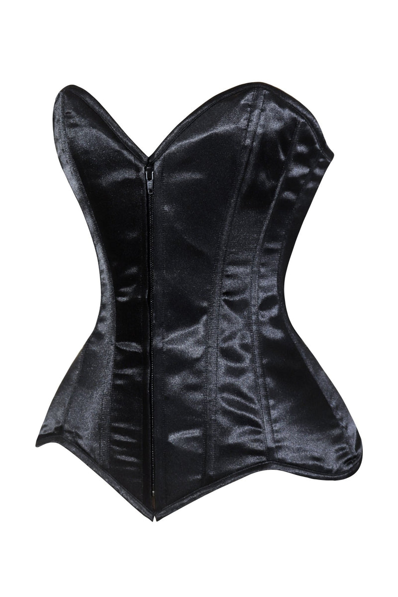 Daisy Corsets Lavish Black Satin Overbust Corset Sweetheart Neckline ...