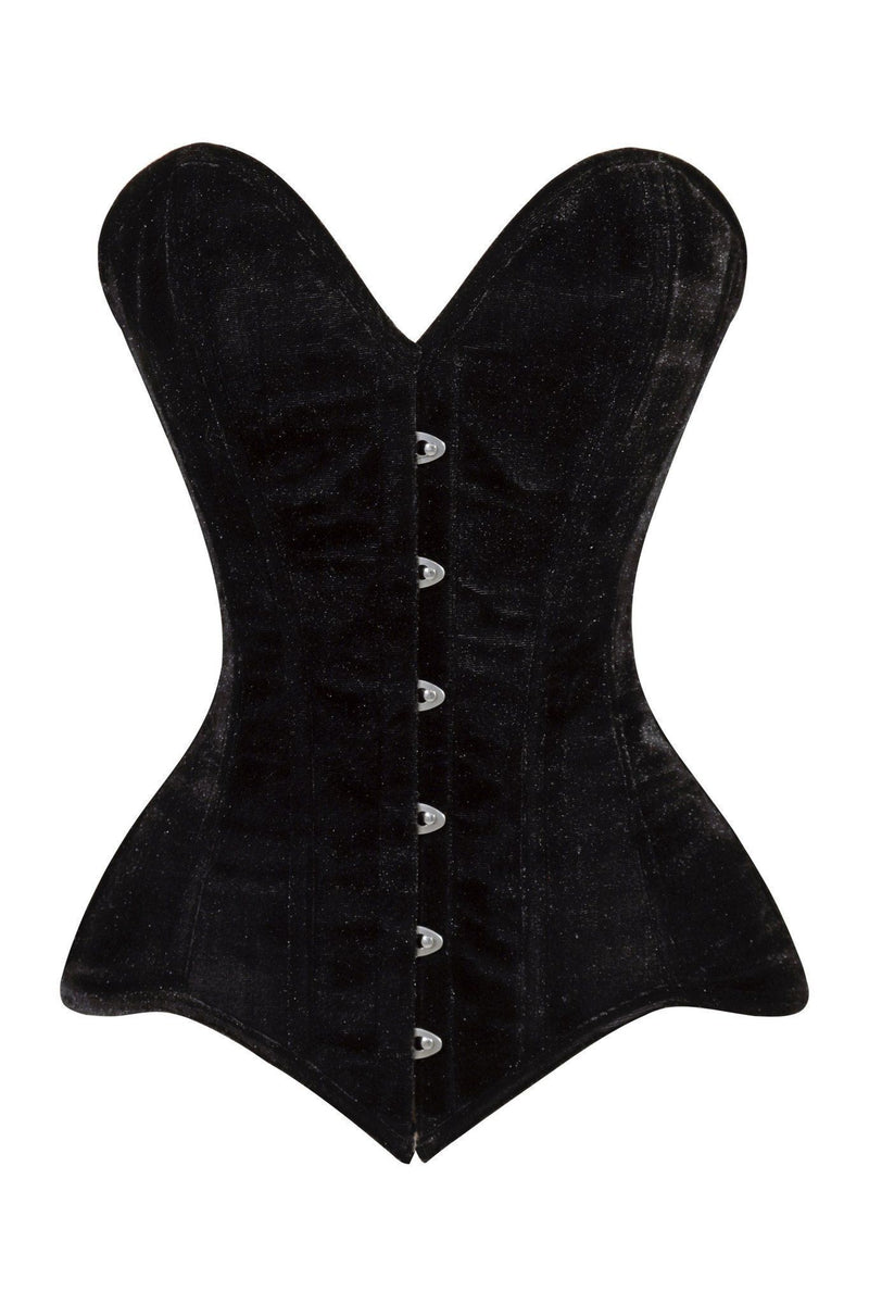 Daisy Corsets Lavish Black Velvet Overbust Corset Sweetheart Neckline ...