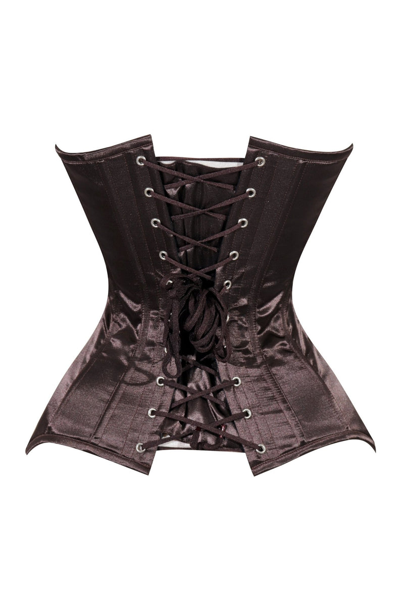 Daisy Corsets Lavish Dark Brown Satin Overbust Corset Sweetheart ...