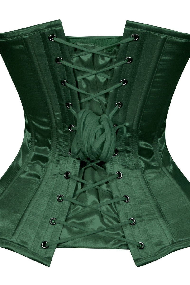 Daisy Corsets Lavish Dark Green Satin Overbust Corset Sweetheart ...