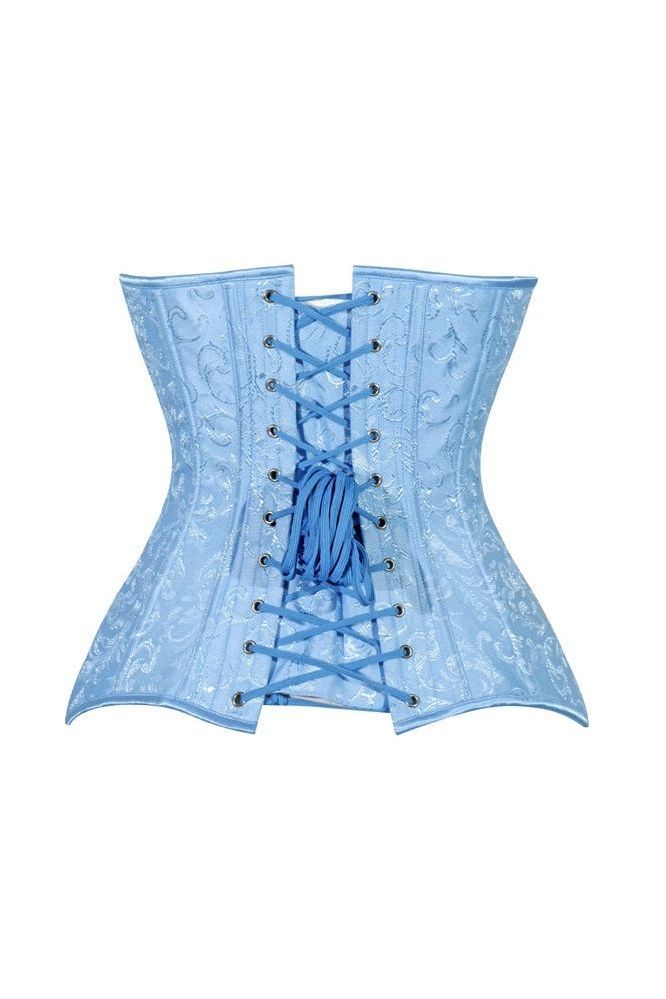 Daisy Corsets Lavish Lt Blue Brocade Overbust Corset W/Busk Closure