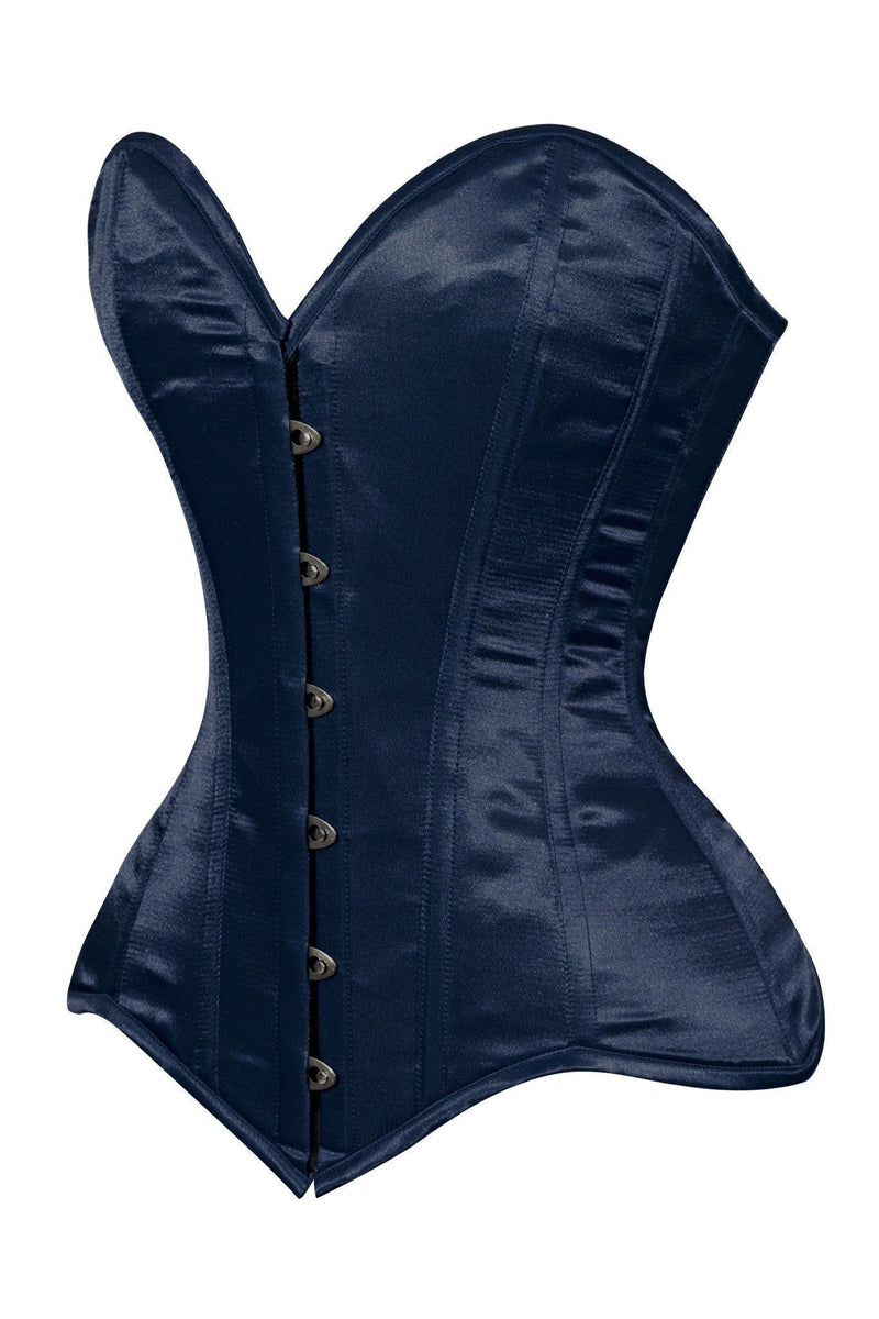 Daisy Corsets Lavish Navy Blue Satin Overbust Corset Sweetheart ...