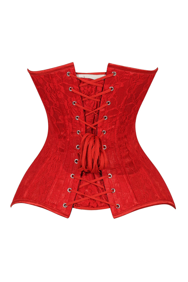 Daisy Corsets Lavish Red Lace Overbust Corset Sweetheart Neckline Busk ...
