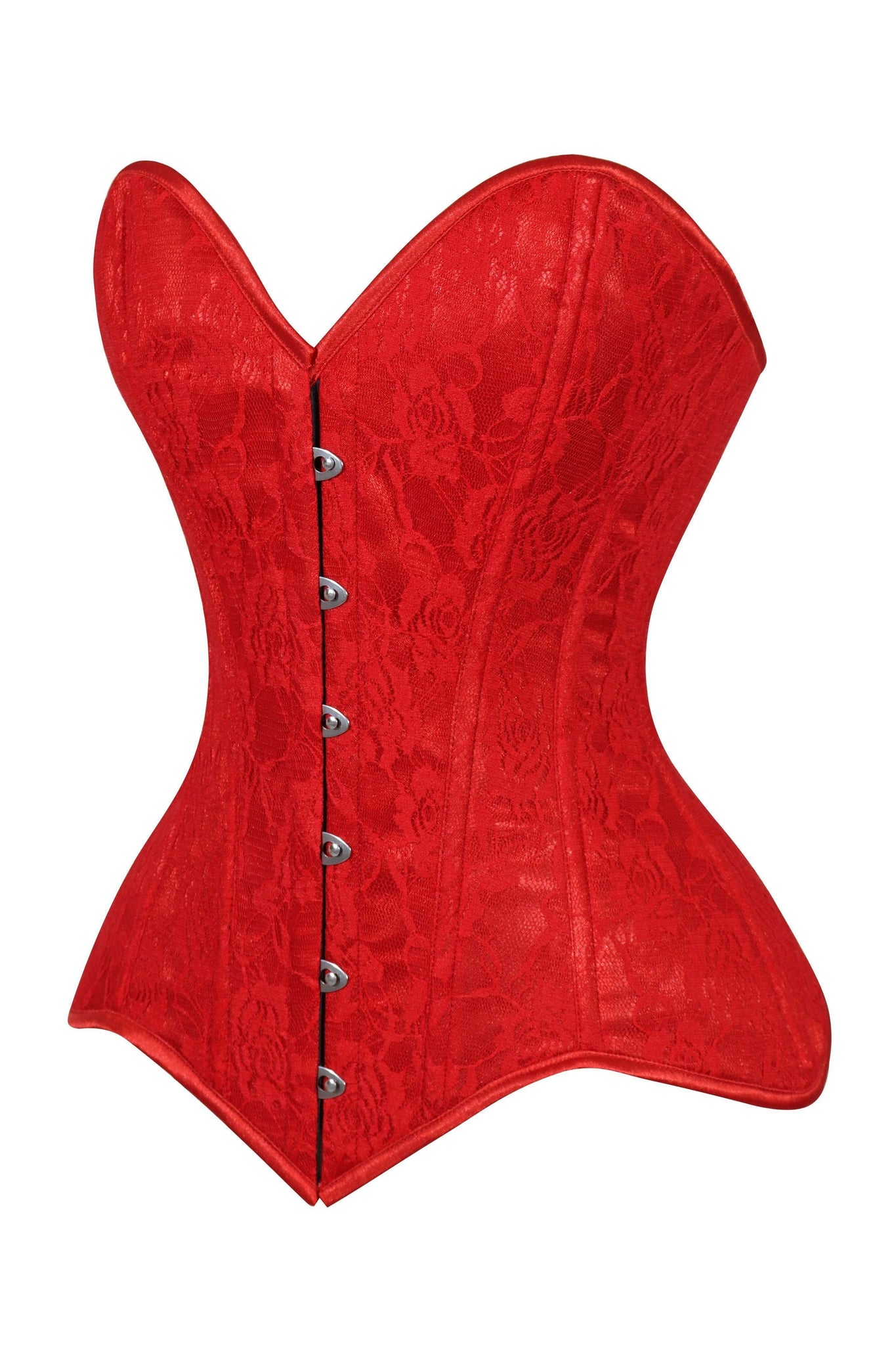 Daisy Corsets Lavish Red Lace Overbust Corset Sweetheart Neckline Busk ...