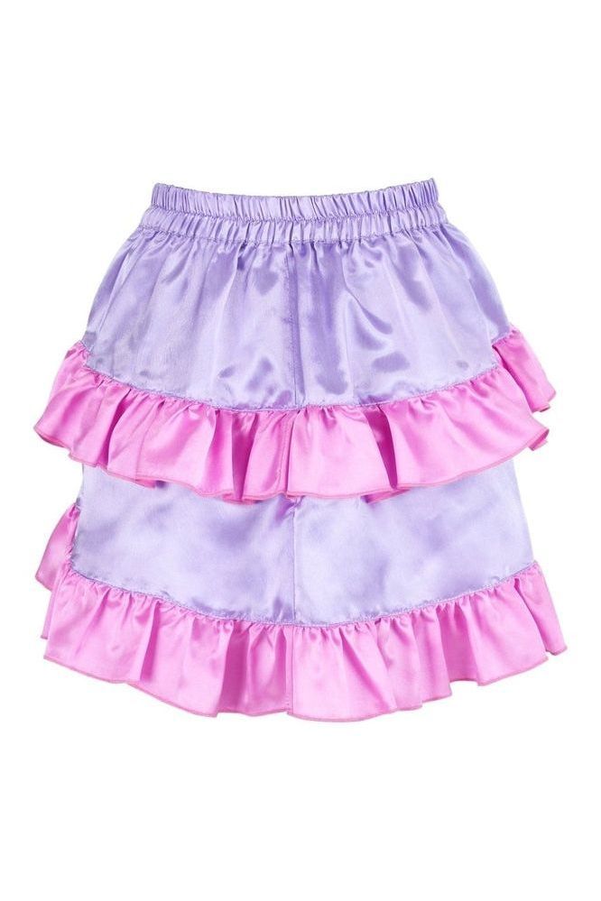 Daisy Corsets Purple/Pink Satin Ruched Bustle Skirt