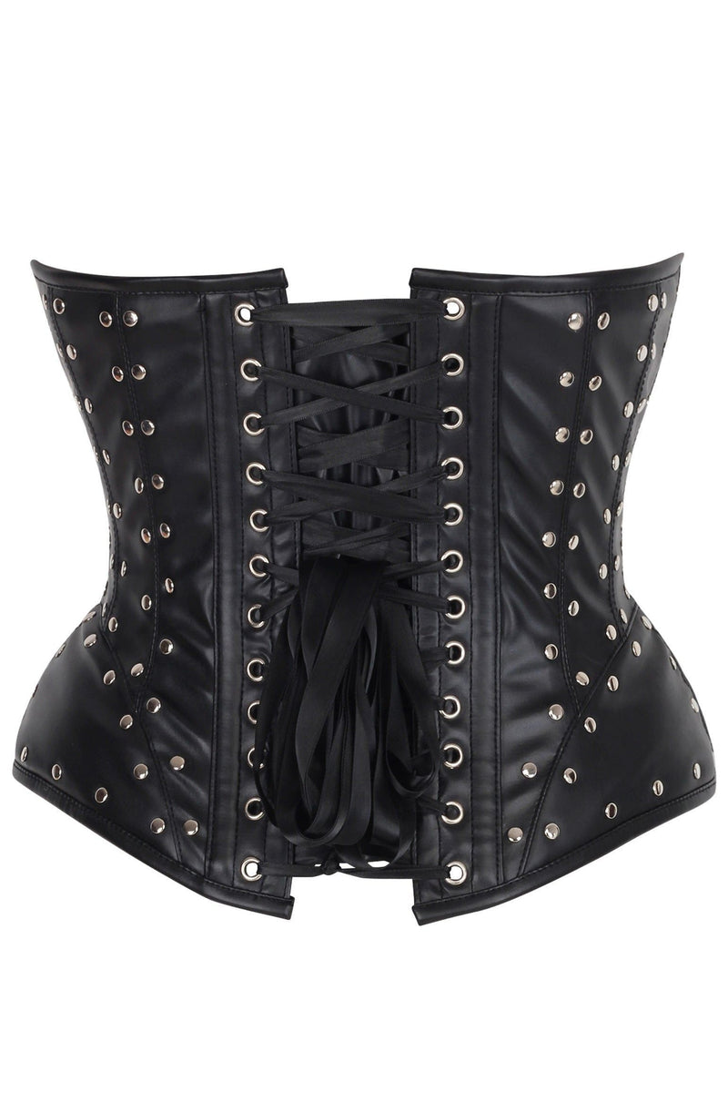 Daisy Corsets Top Drawer Faux Leather w/Rivets Steel Boned Underwire ...