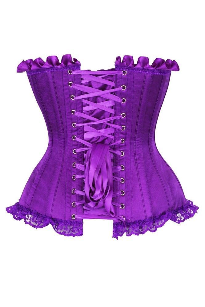 Daisy Corsets Top Drawer Purple Satin Steel Boned Burlesque Corset