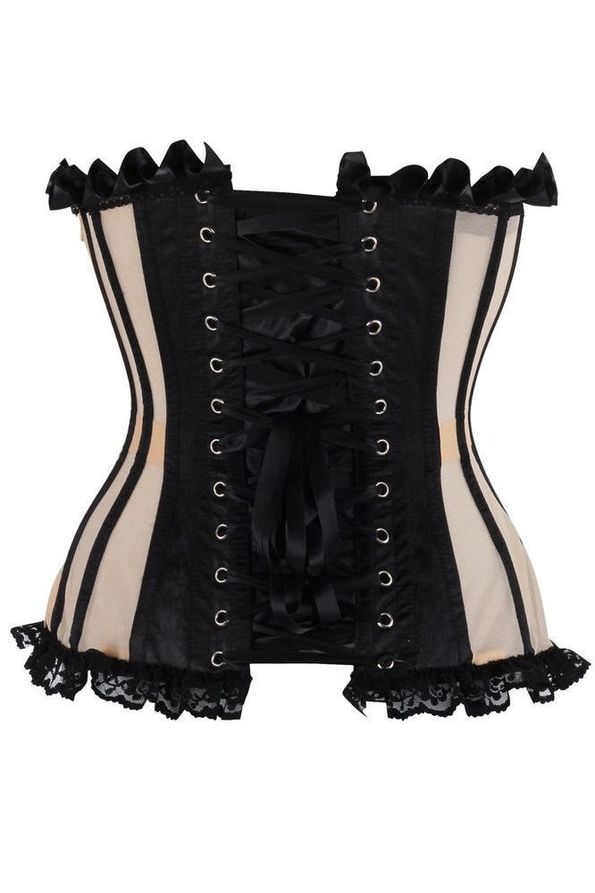 Daisy Corsets Top Drawer Steel Boned Nude & Black Mesh Underwire ...