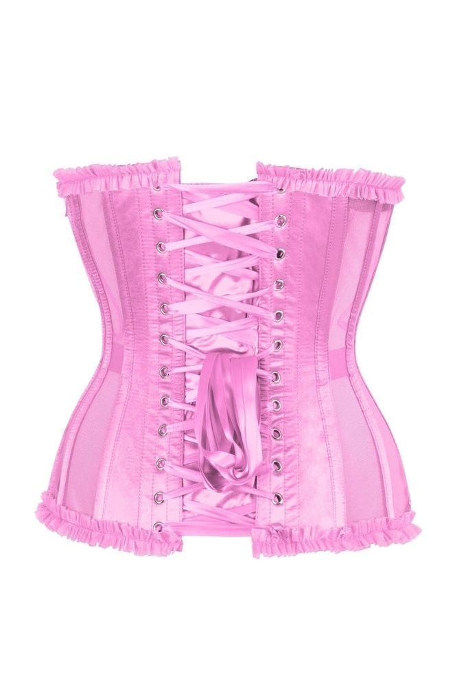Daisy Corsets Top Drawer Steel Boned Pink Mesh Underwire Burlesque ...