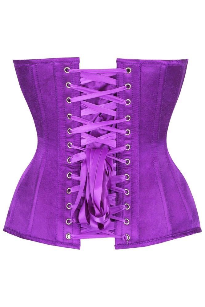Daisy Corsets Top Drawer Steel Boned Purple Satin Plunge Neckline ...
