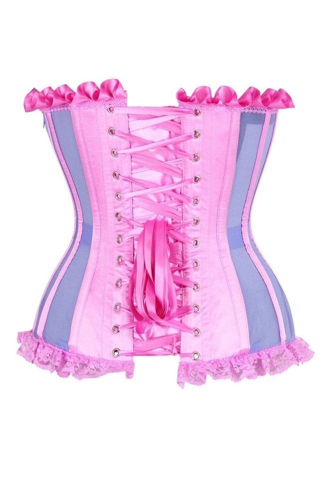 Daisy Corsets Top Drawer Steel Boned Purple/Pink Mesh Underwire Bustier ...