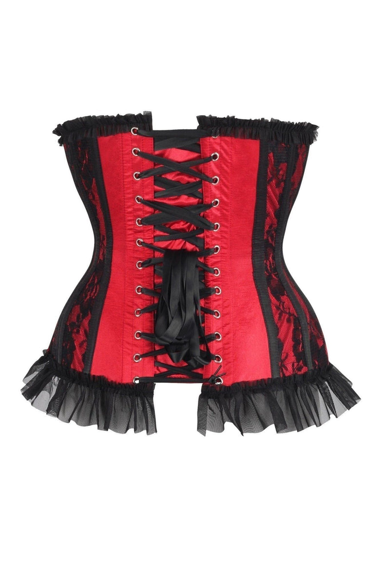 Daisy Corsets Top Drawer Steel Boned Red/Black Lace Underwire Burlesque ...
