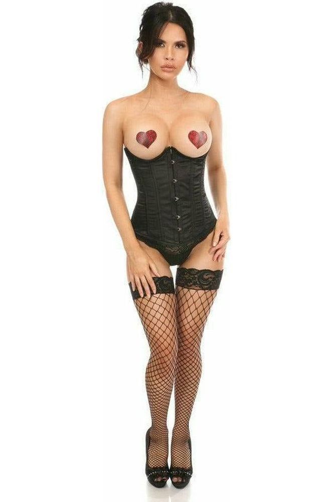 Daisy Corsets Lavish Black Satin Open Bust Underwire Underbust Corset