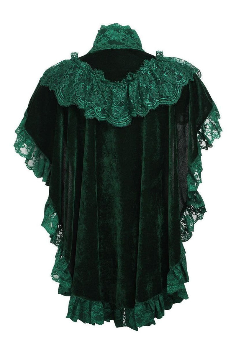 Daisy Corsets Tapered Dark Green Velvet & Lace Capelet