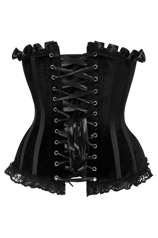 Daisy Corsets Top Drawer Black Velvet Steel Boned Burlesque Corset