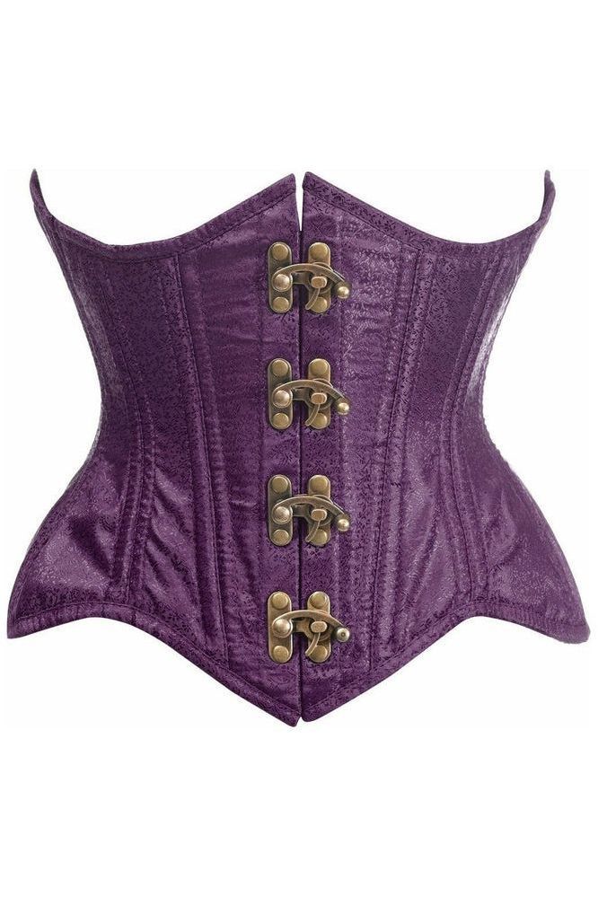 Daisy Corsets Top Drawer Double Steel Boned Plum Brocade Curvy ...