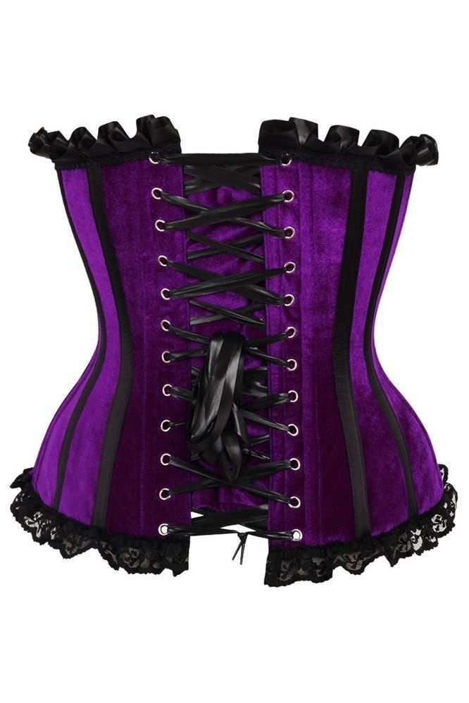 Daisy Corsets Top Drawer Purple Velvet Steel Boned Burlesque Corset