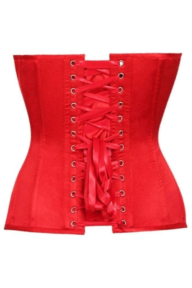 Daisy Corsets Top Drawer Red Satin Steel Boned Overbust Corset